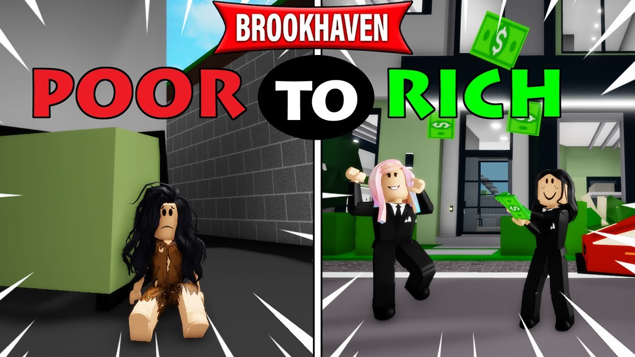 Going From Poor To Rich On Brookhaven Roblox Roleplay Game Videos