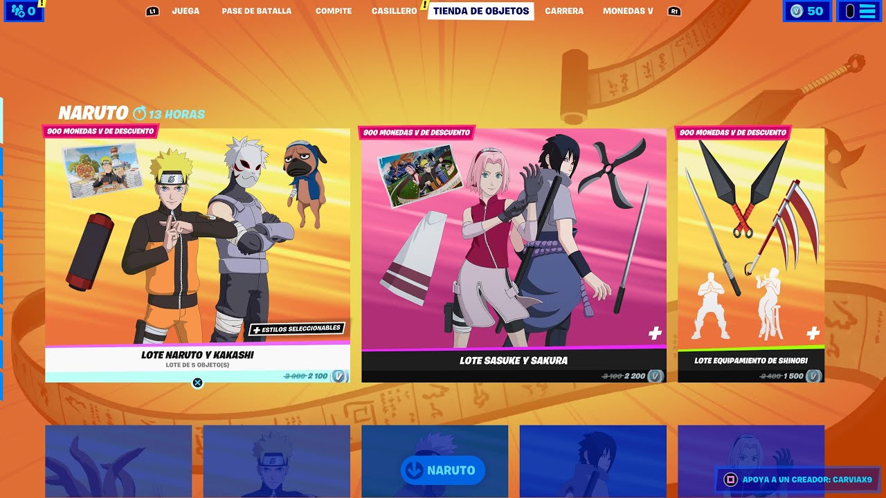 Fortnite X Naruto Skins